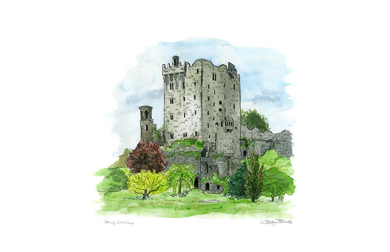 Blarney Castle, Ireland: 11x17 Archival Print of Watercolour Travel ...