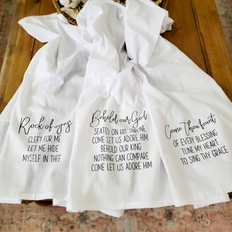 Behold Our God Hymn Tea Towel: Cotton Kitchen Dish Cloth - Etsy