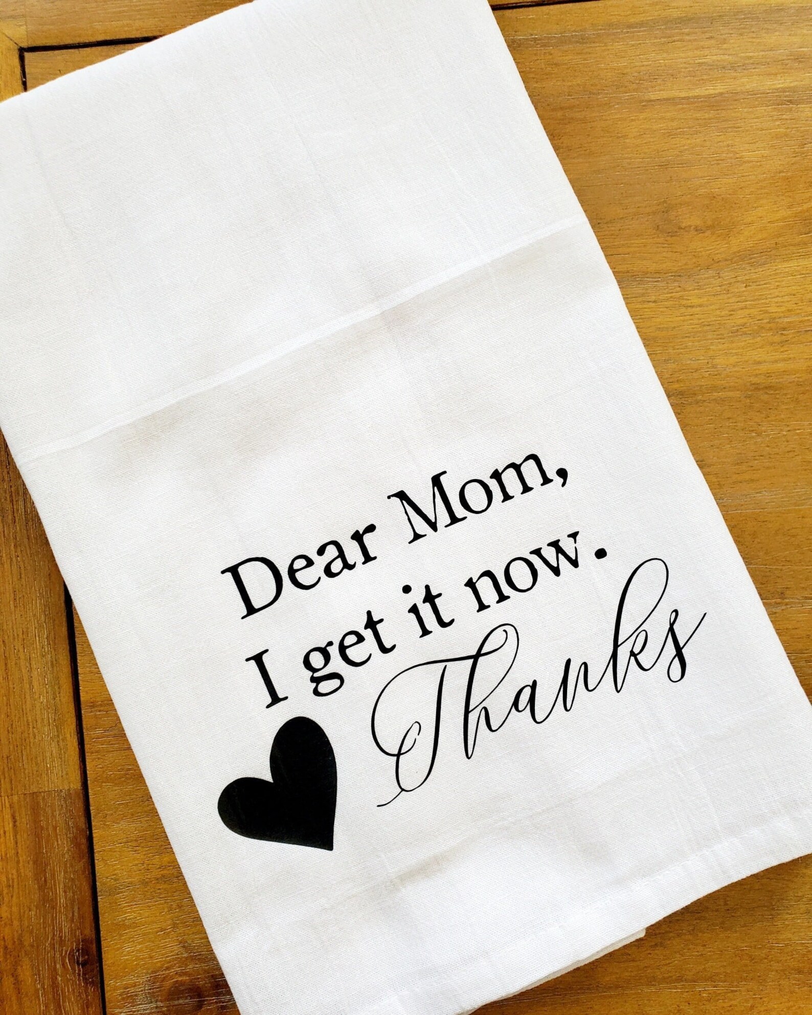 Dear Mom Tea Towel Dish Cloth, Cotton Kitchen Towel, Hostess ...