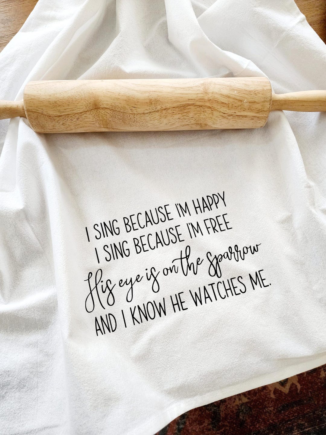 Christian Hymn Tea Towel: "his Eye is on the Sparrow" Cotton Dish Cloth ...