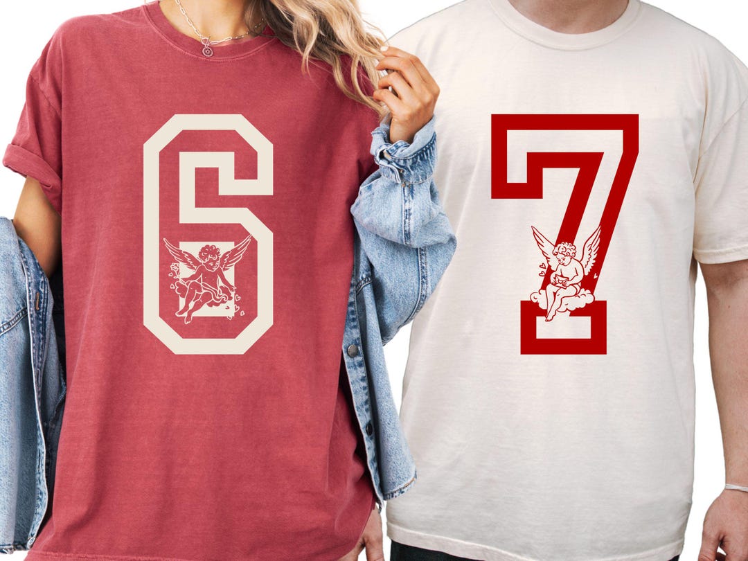 Matching 67 Couple Valentines Day Comfort Colors Shirt, Six Seven Group ...