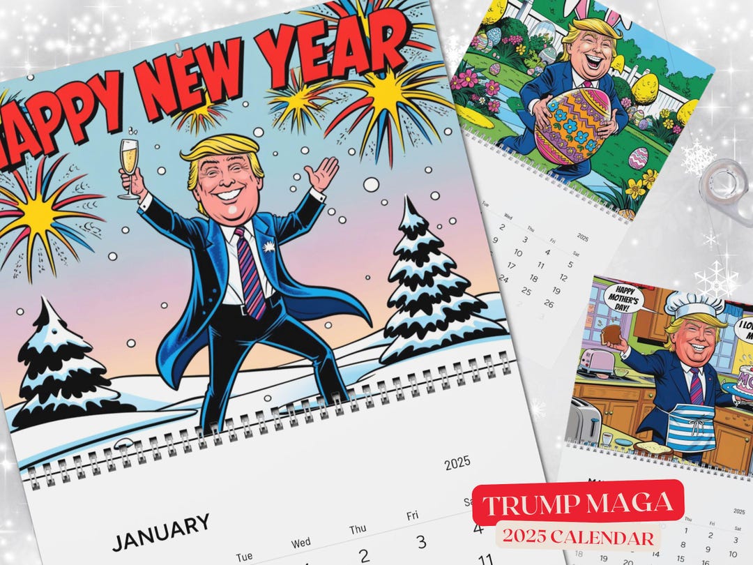 2025 Funny Donald Trump Wall Calendar, Patriotic Humorous Office Decor ...
