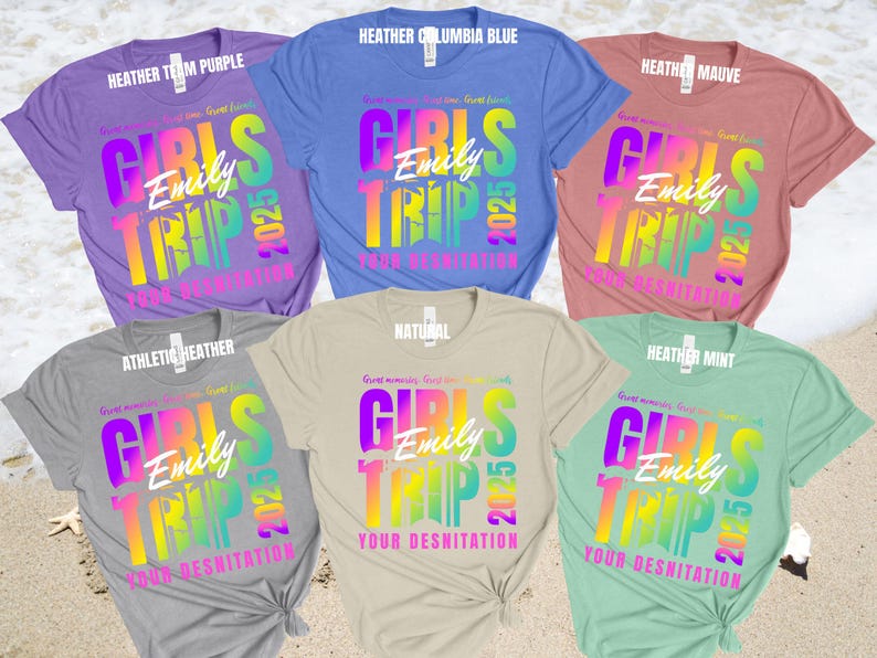 Personalized Girls Trip 2025 Shirts Custom Girl Vacation Weekend ...