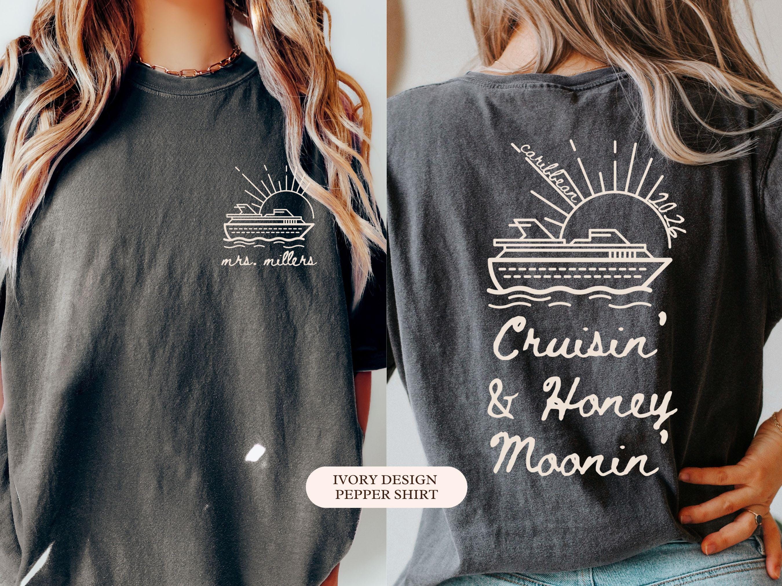 Custom Location Matching Honeymoon Cruise Couple Shirt, Wifey Hubby ...