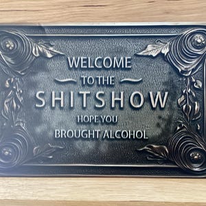 Metal Sign With Booze Vibes ! Plaque for Home or Front Door Welcome to ...