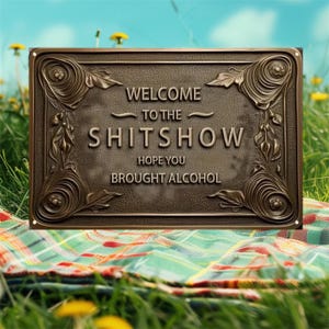 Metal Sign With Booze Vibes ! Plaque for Home or Front Door Welcome to ...