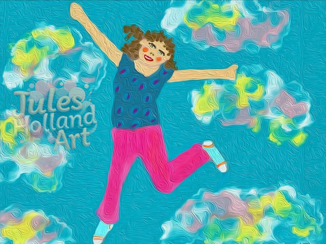 Joyful Woman Quirky Art Print, Colorful Whimsical Expression, 8x10 - Etsy