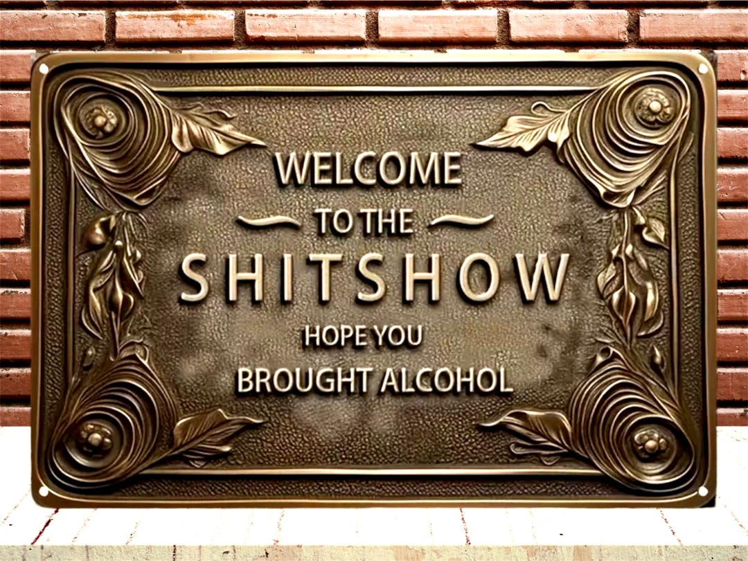 Metal Sign With Booze Vibes ! Plaque for Home or Front Door Welcome to ...