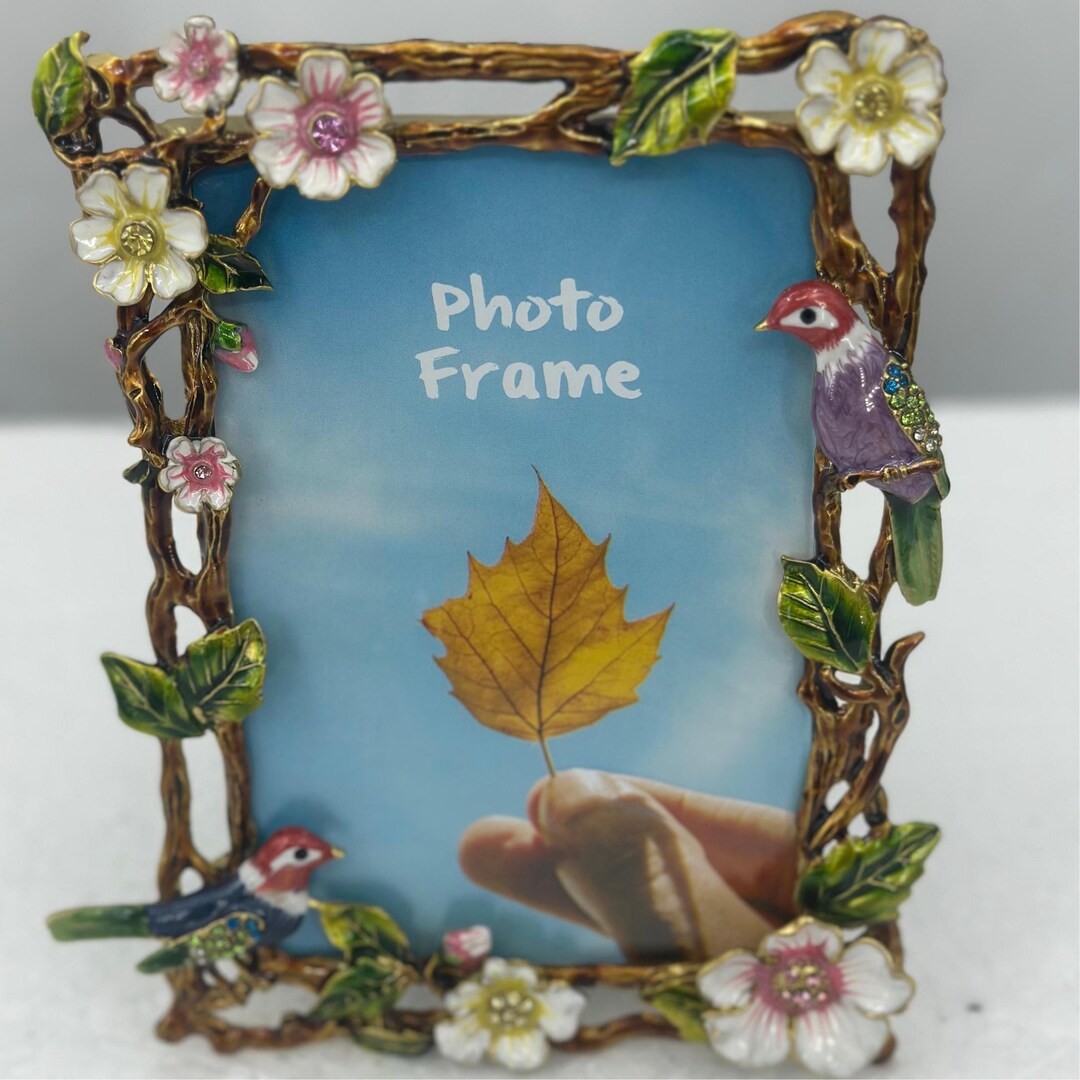 Bird Photo Frame 5''x7'' Flower Picture Frame Vintage Table Top Picture ...