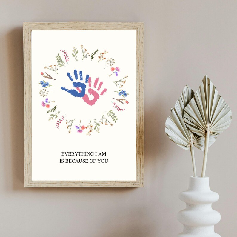 Mother's Day Craft Floral Wreath Handprint Art Wildflowers Footprint ...
