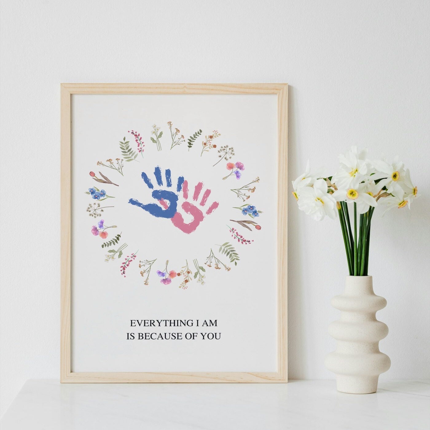 Mother's Day Craft Floral Wreath Handprint Art Wildflowers Footprint ...