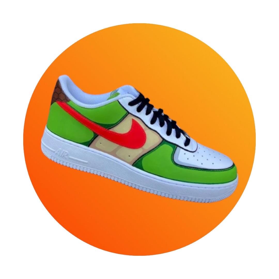 Nike TMNT Inspired Hand Painted Nike Air Force 1 Low Dunks AF1 Ninja ...