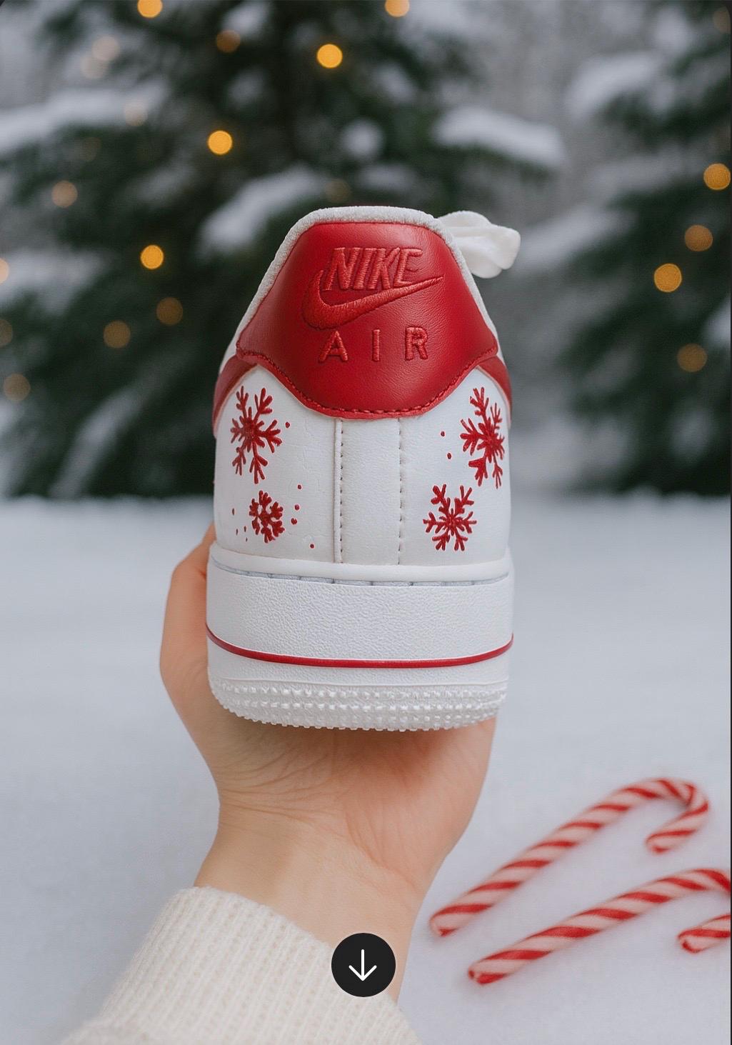 Custom Candy Cane Nike Air Force 1 Shoes | Red & White Striped ...