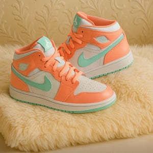 Custom Painted Nike Air Jordan 1 Mid | Hand-painted Jordan Sneakers ...