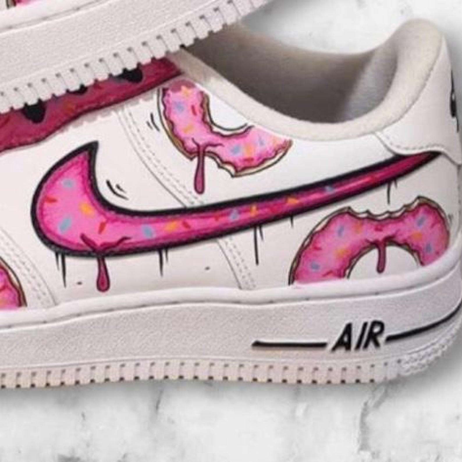 Hand Painted Nike Air Force 1 Low Dunks Donut Adults Children Cool ...