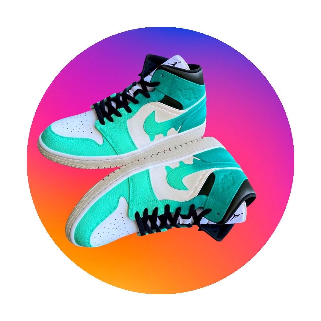 Custom Painted Nike Air Jordan 1 Mid | Hand-painted Jordan Sneakers ...