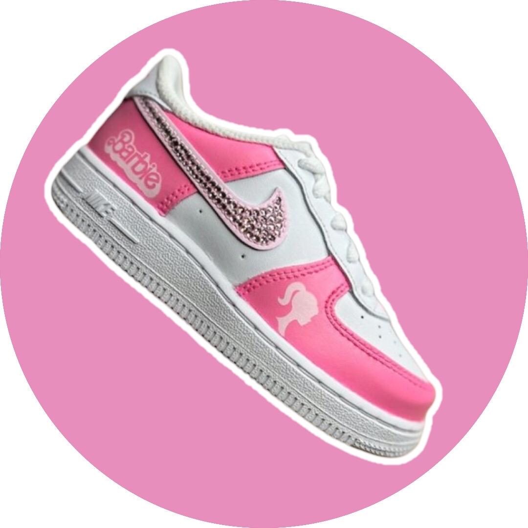 Barbie Hand Painted Kids Adults Children Nike Air Force 1 Low Dunks AF1 ...