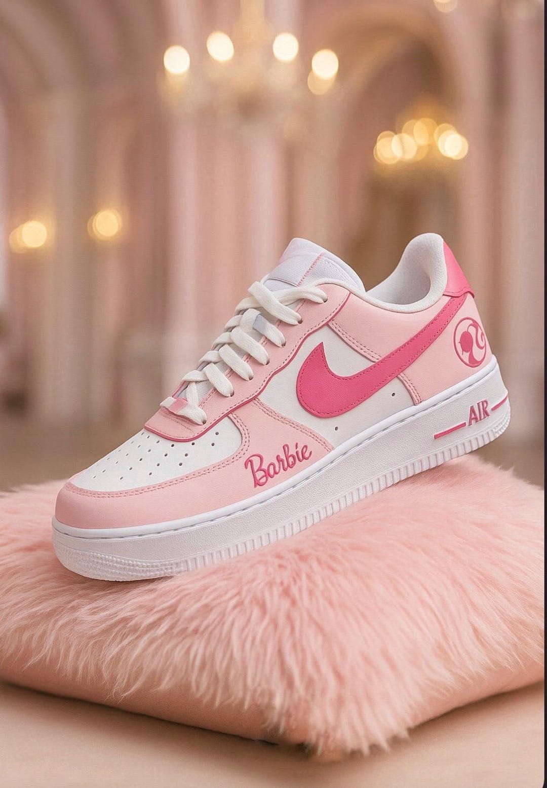 Custom Barbie Nike Air Force 1 Shoes | Hand-painted Pink Barbie ...