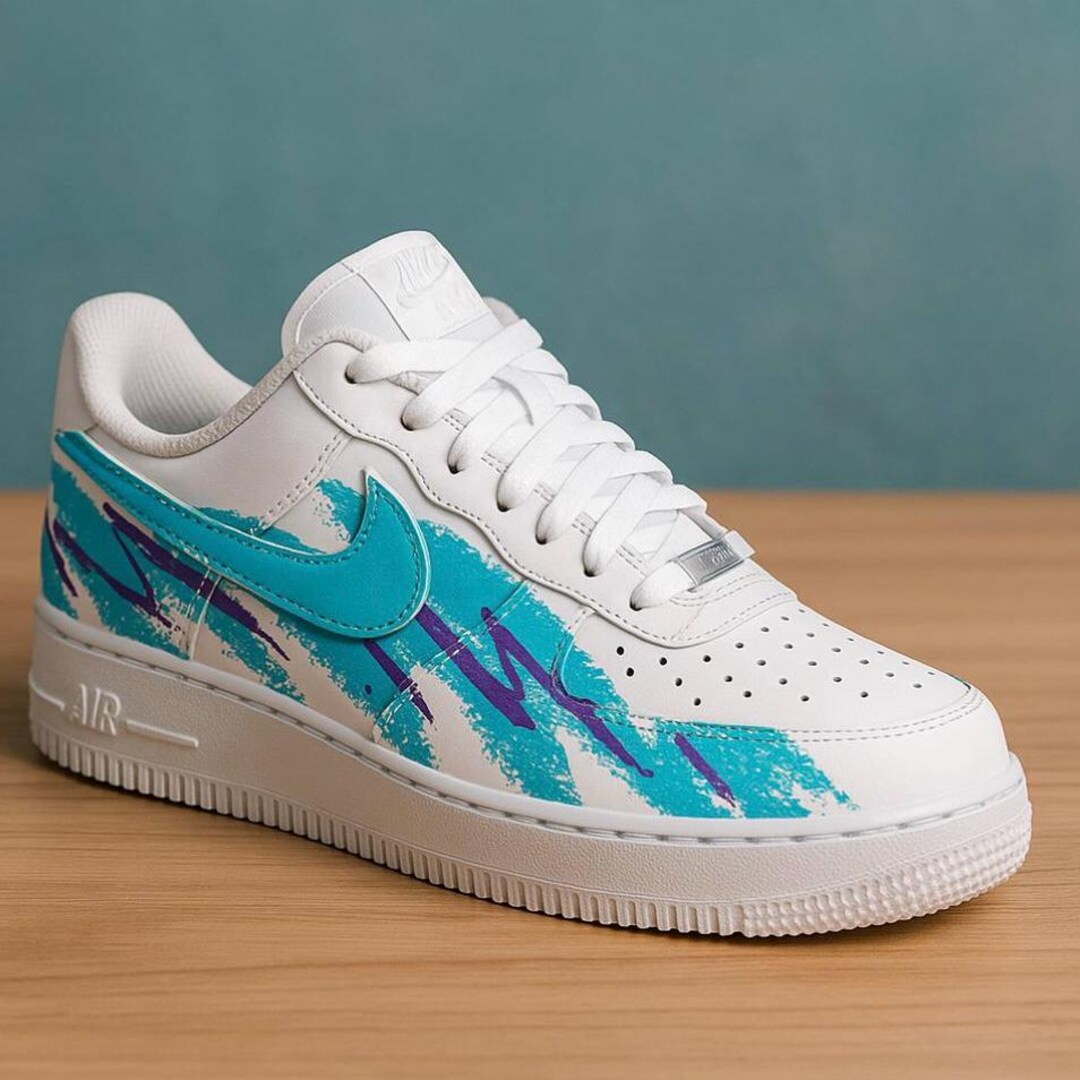 Hand Painted 90s Jazz Cup Nike Air Force 1 Shoes – Custom Retro AF1 ...
