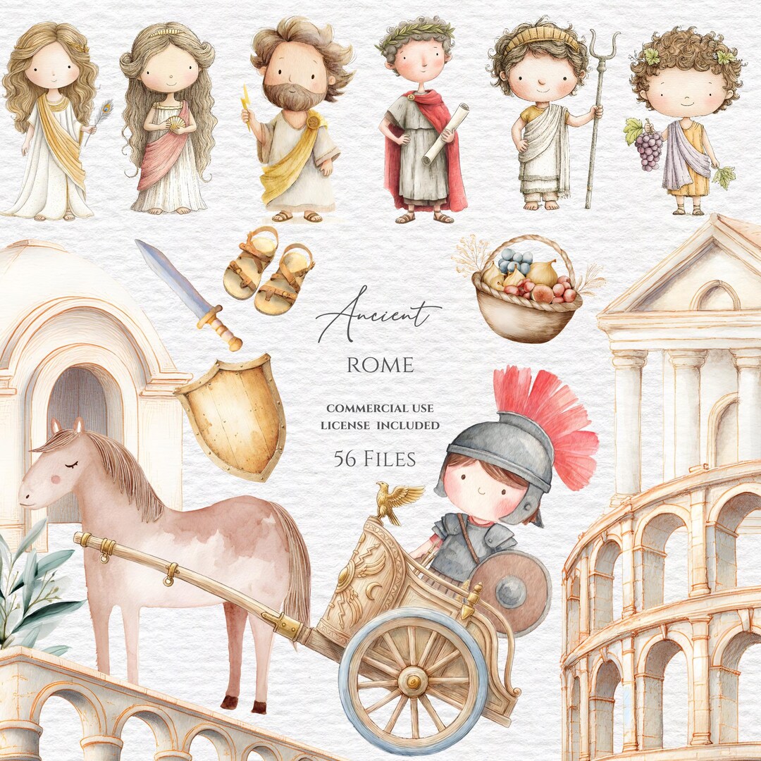 Ancient Rome Clipart Bundle, Spartan Clipart, Mythology Clipart ...