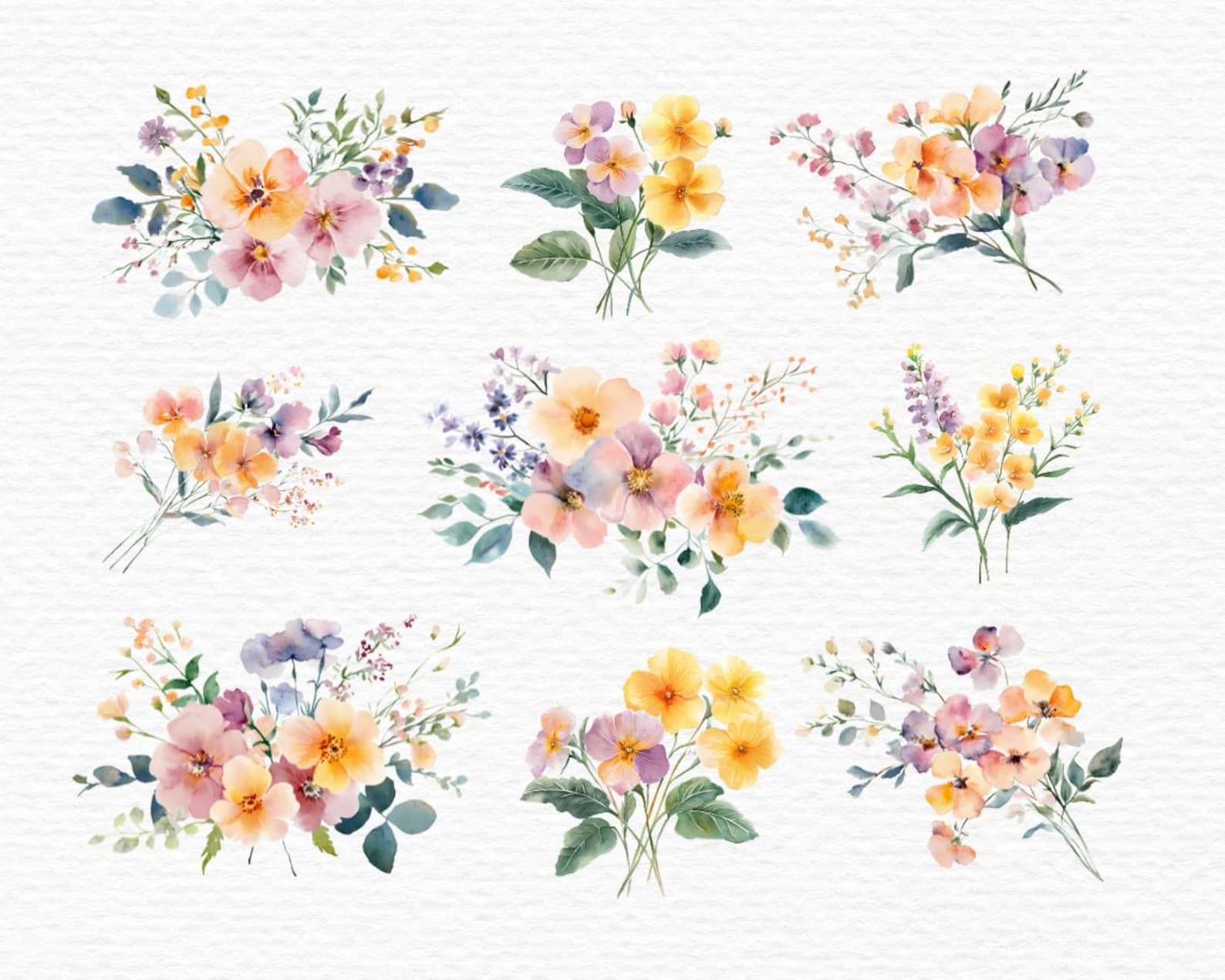 Watercolor Wild Flowers, Wild Flowers Clipart, Floral Clipart ...