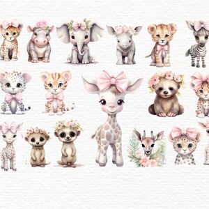 Animals on Swing Png, Watercolor Clipart, Whimsical Animals, Pink ...