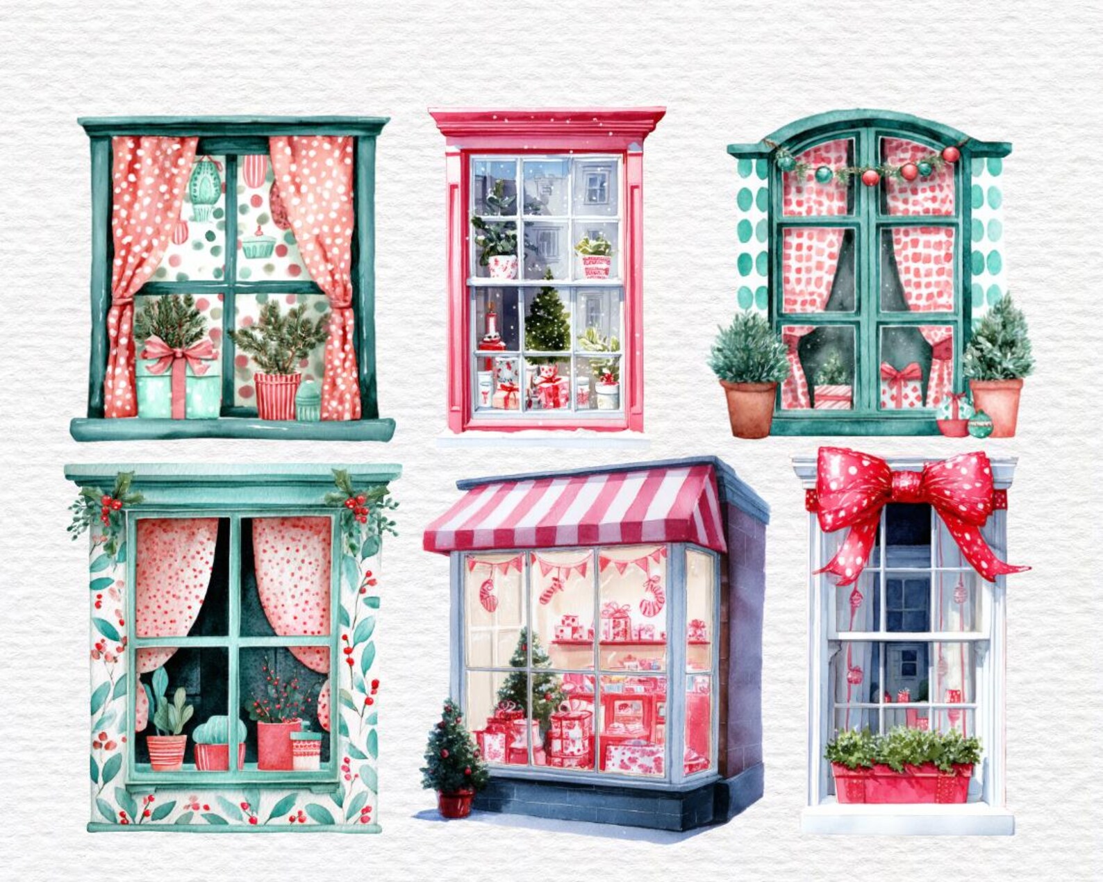 Christmas Tea Cups Clipart Watercolor Pink Christmas Png, Coquette Cups ...