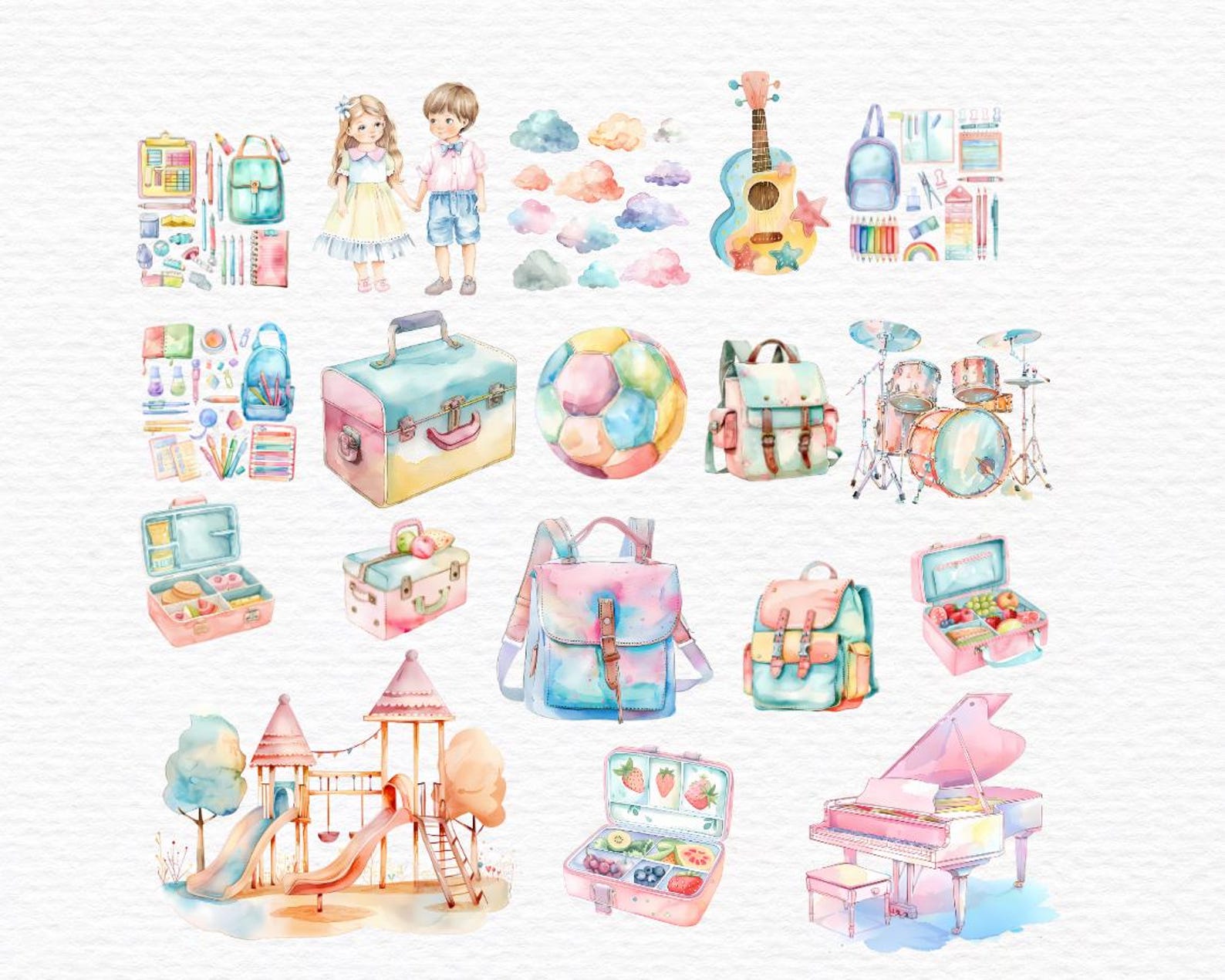 Watercolor Clipart Daily Routine, Visual Schedule, Daily Routine Cards ...
