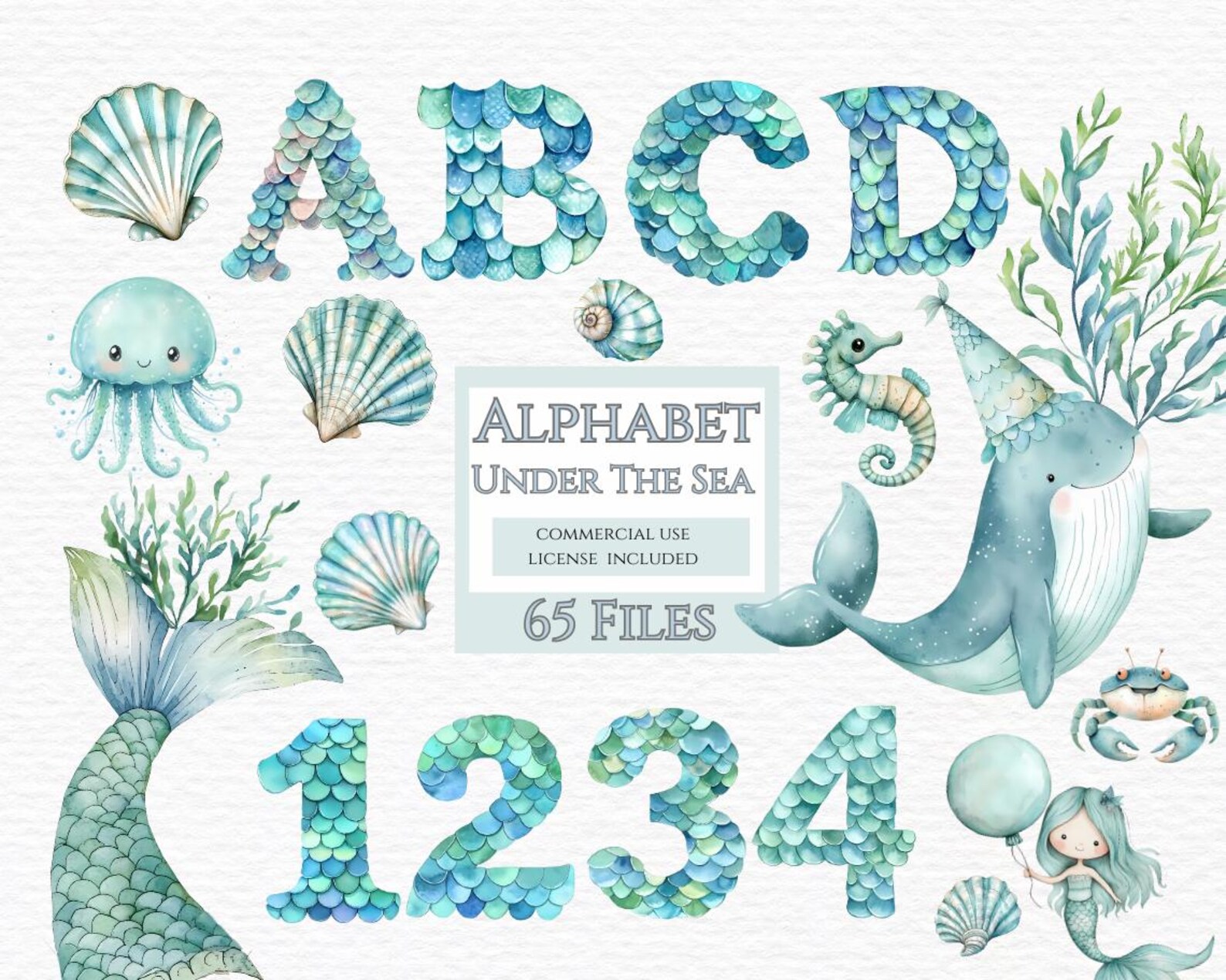 Under the Sea Clipart Letters, Mermaid Alphabet, Mermaid Png, Mermaid ...