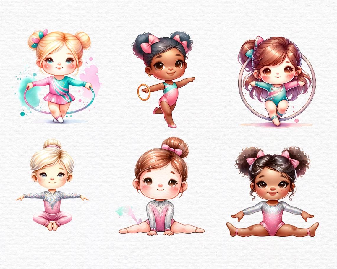 Watercolor Pastel Gymnastics Clipart, Gymnastic Girl Png,gymnast ...