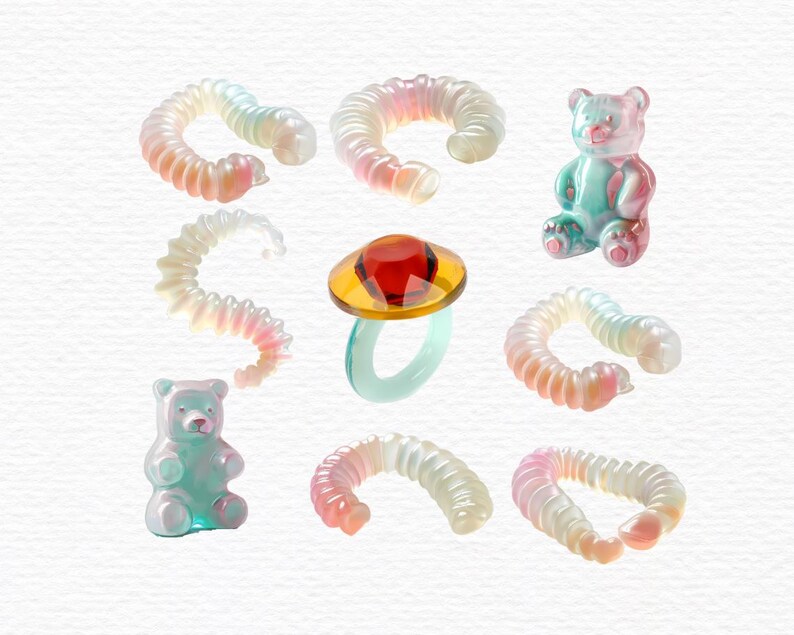Gummy Worm Clipart and Ring Pop Clipart, Candy Clipart, Sweets Png ...