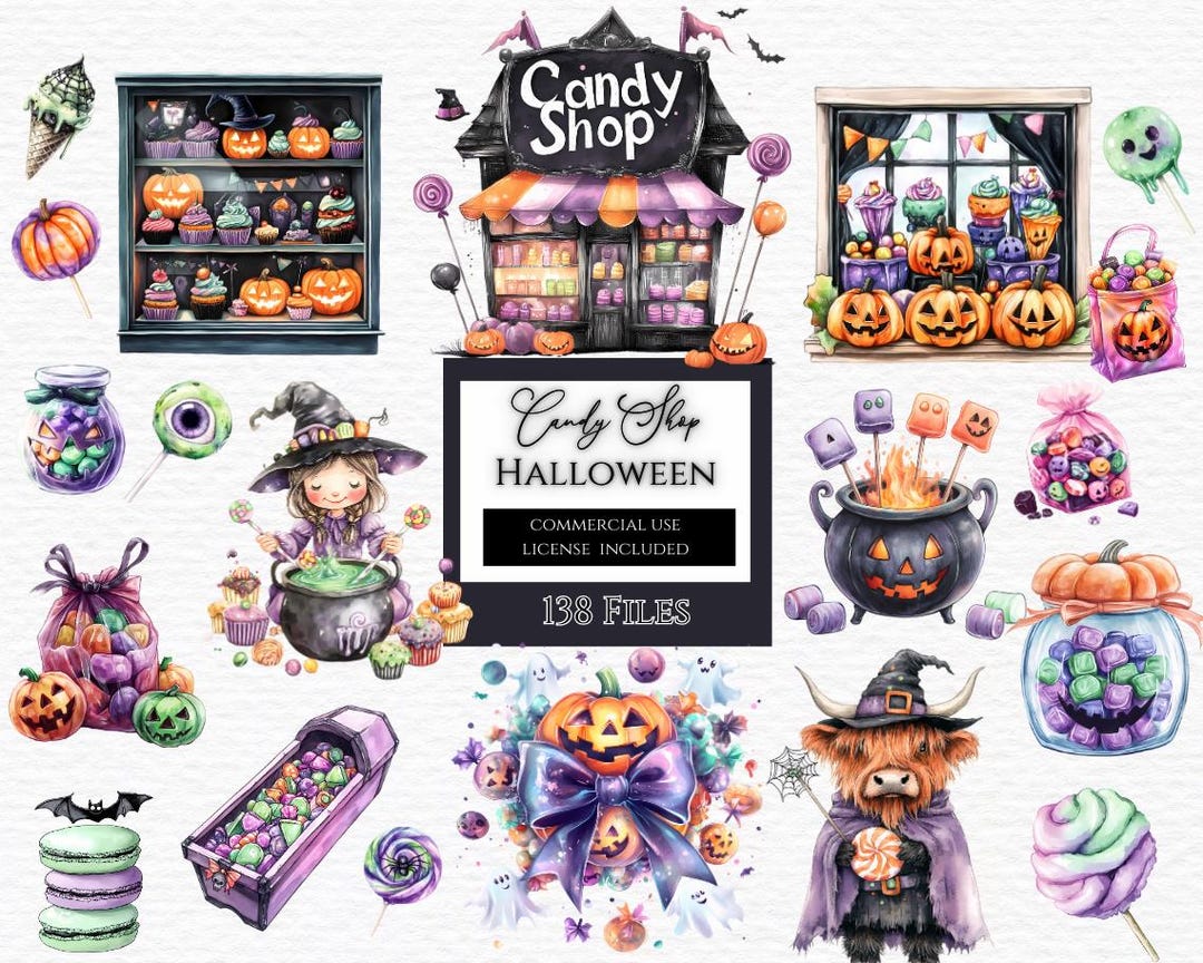 Halloween Candy Shop Clipart, Halloween Food Png, Halloween Clipart ...