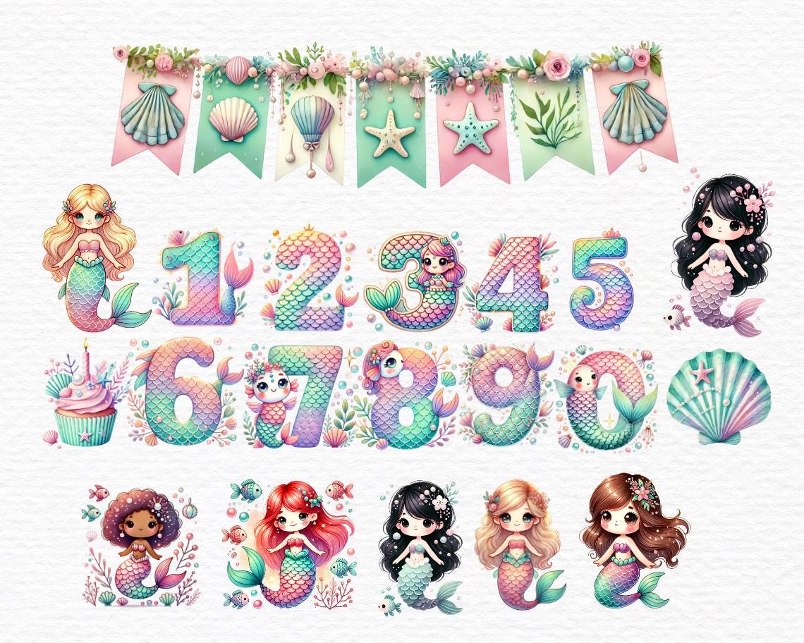 Under the Sea Clipart Letters, Mermaid Alphabet, Mermaid Png, Mermaid ...