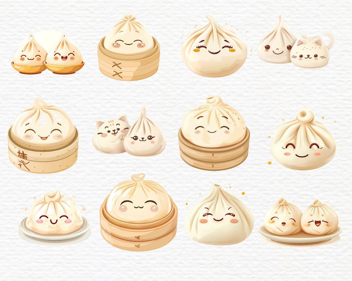 Cute Dumpling Clipart, Commercial Use Png, Digital Sticker Png, Digital ...