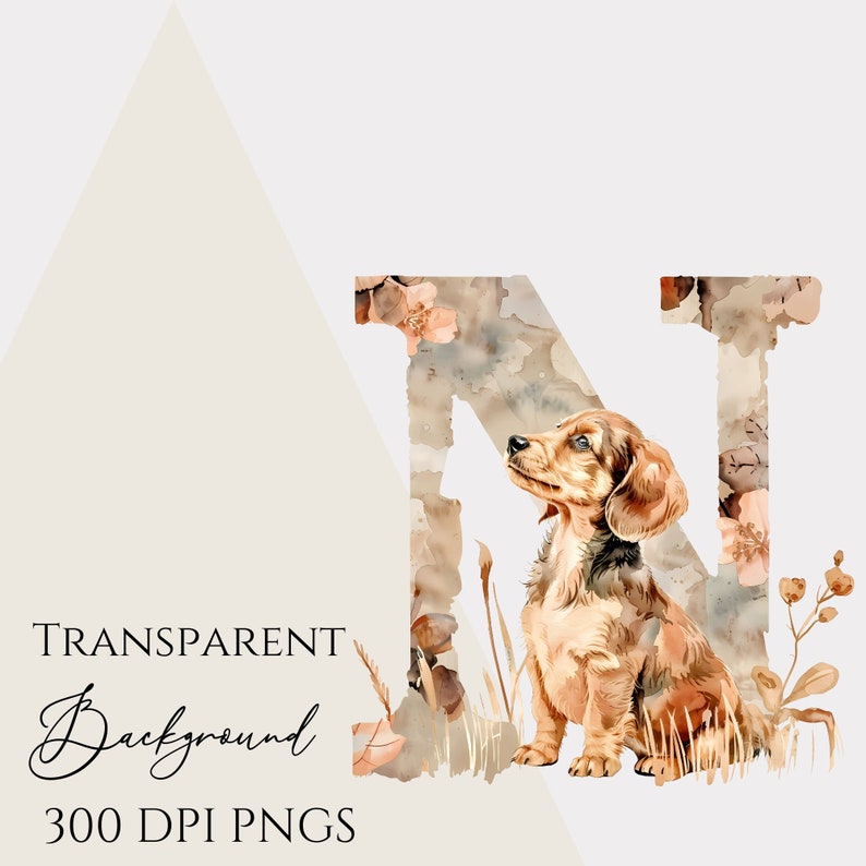 Dachshund Alphabet Png. Cute Puppy Dachshund Dog Clipart. - Etsy