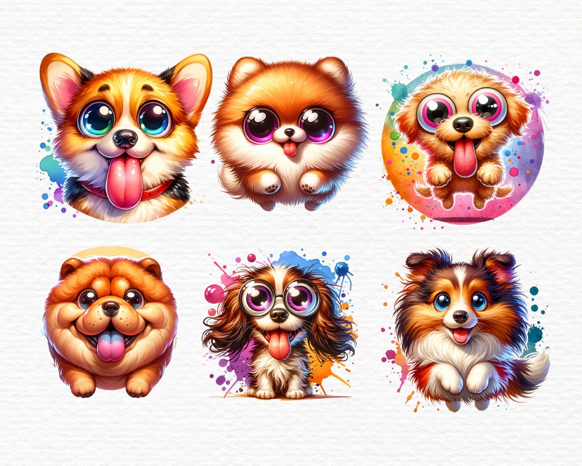 Crazy Dogs Clipart, Funny Dog Clipart, Cute Dog Clipart, Funny Animal ...