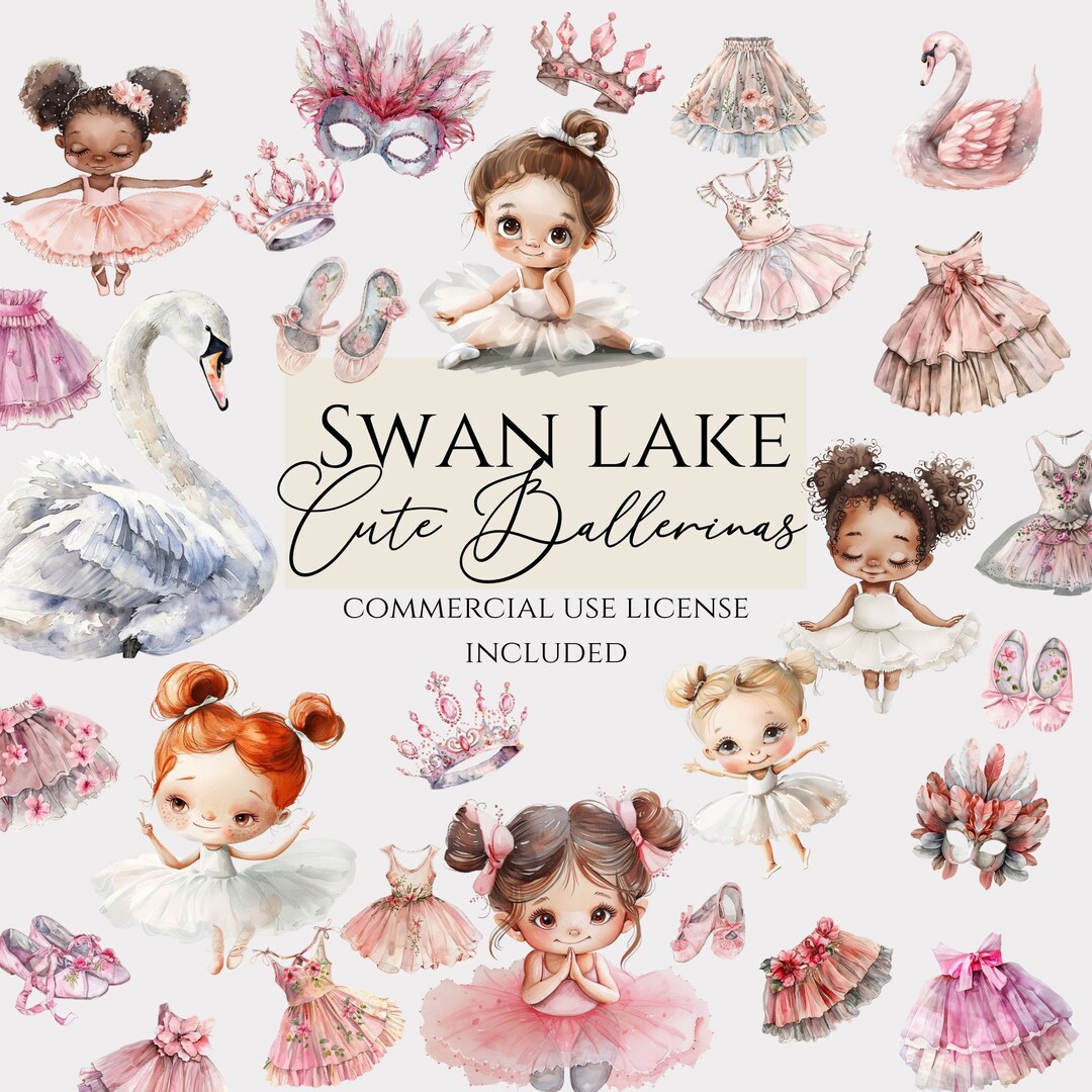 Swan Lake Clipart, Commercial Use Included Into Listing. Learn More in ...