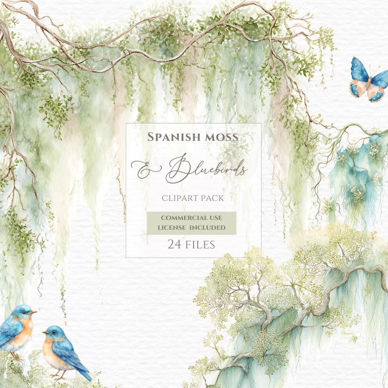 Oak Tree Spanish Moss Art - Etsy