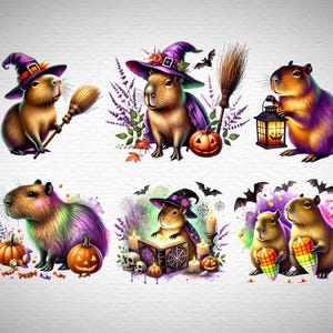 Capybara Halloween Clipart, Capybara Clipart Png, Capybara Bundle, Cute ...