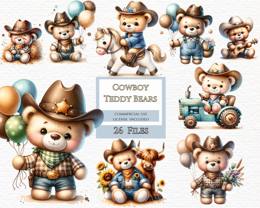 Baby Cowboy Baby Shower Clipart, Download, Flying Bears, Baby, Teddy ...