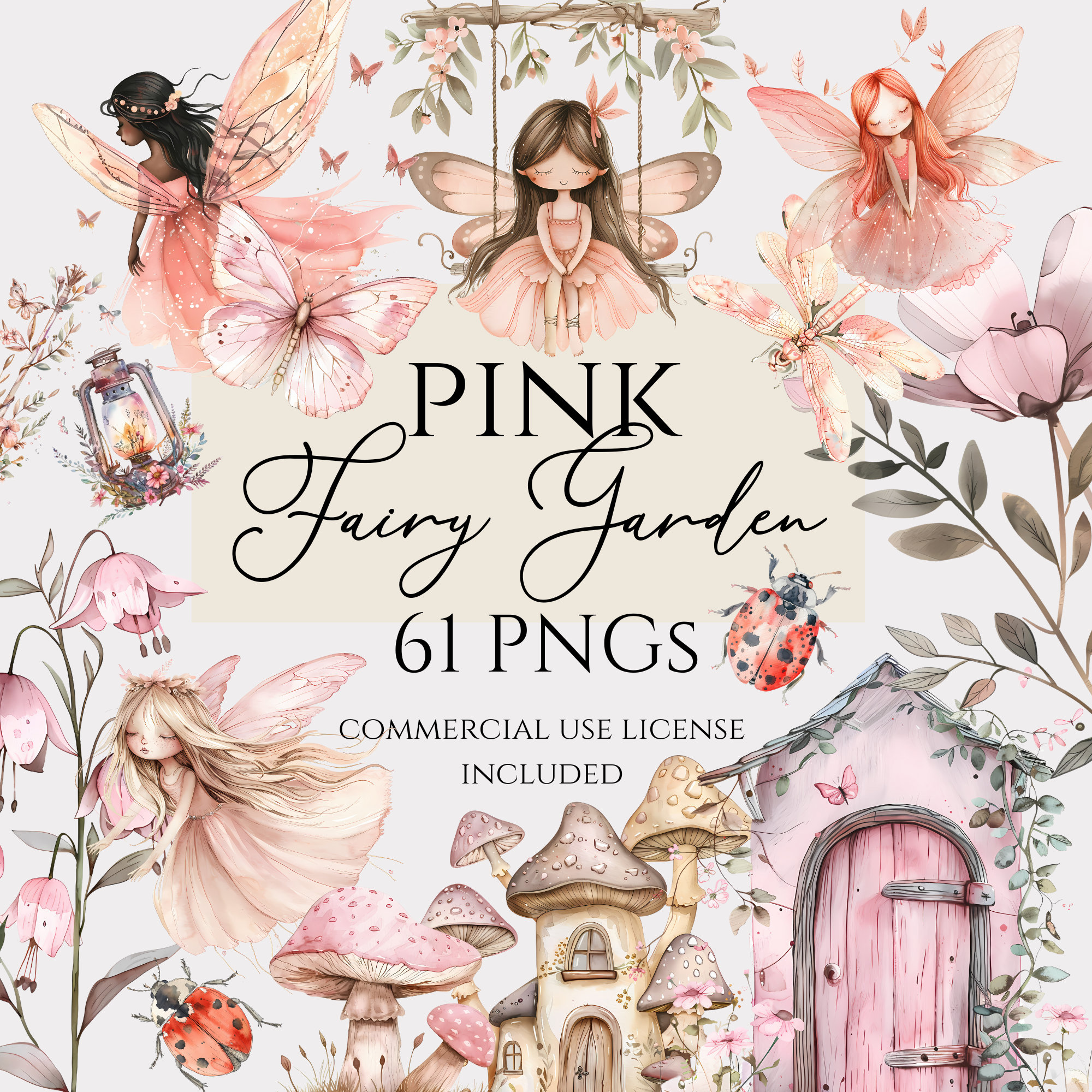 Pink Fairy Clipart in Blush & Pink Colors, Pink Fairy Png,transparent ...