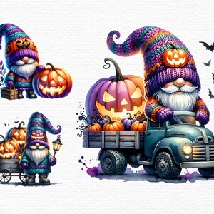 Jack-o-lantern Gnome Clipart, Autumn Gnome, Fall Gnome, Halloween Gnome ...