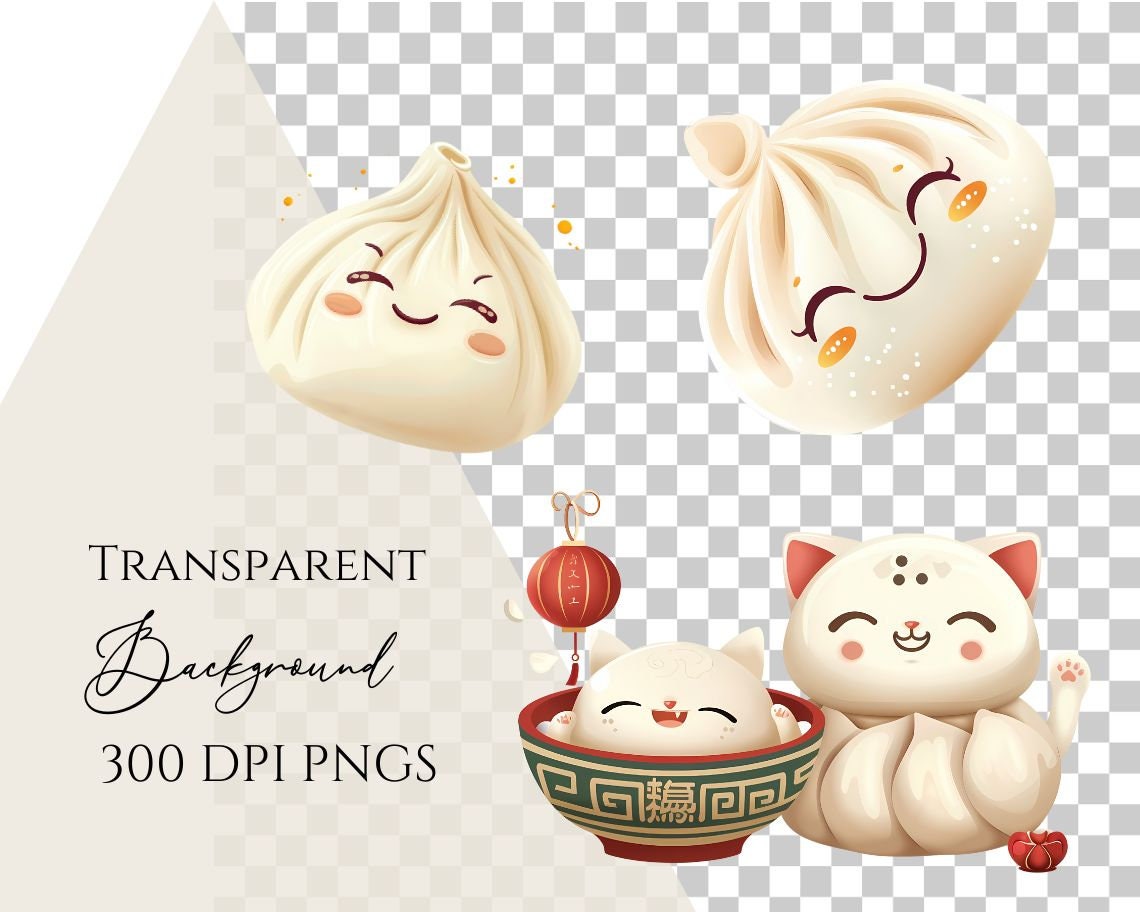 Cute Dumpling Clipart, Commercial Use Png, Digital Sticker Png, Digital ...