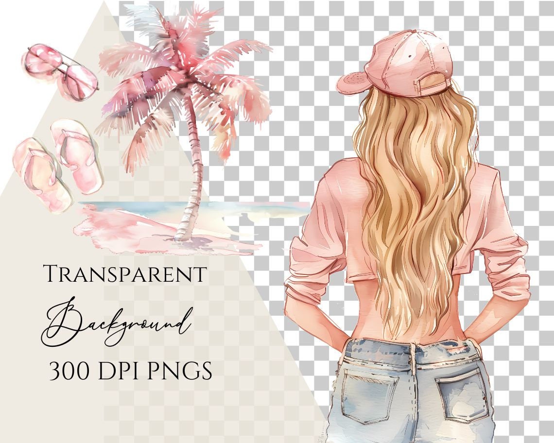 Travel Watercolor Clipart Pink Girly Theme. Learn More in Description ...