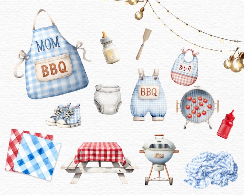 Bbq Baby Clipart, Barbecue Clipart for Baby Shower. Backyard Bbq ...