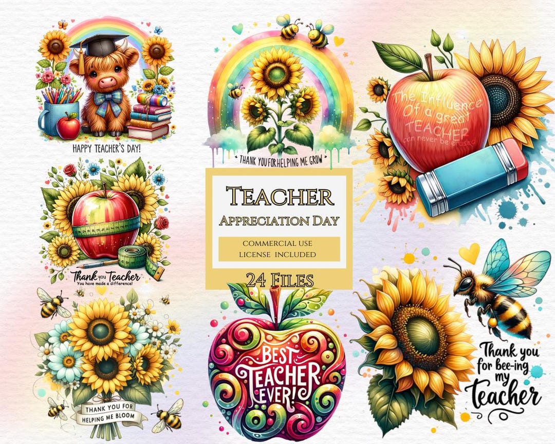 Teacher Appreciation Week Clipart, School Bundle, Teacher Appreciation ...