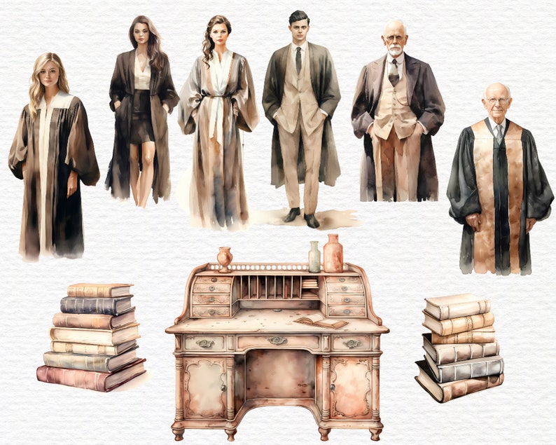 Lawyer Watercolor Clipart, Watercolor Clipart, Digital Art, Watercolor ...