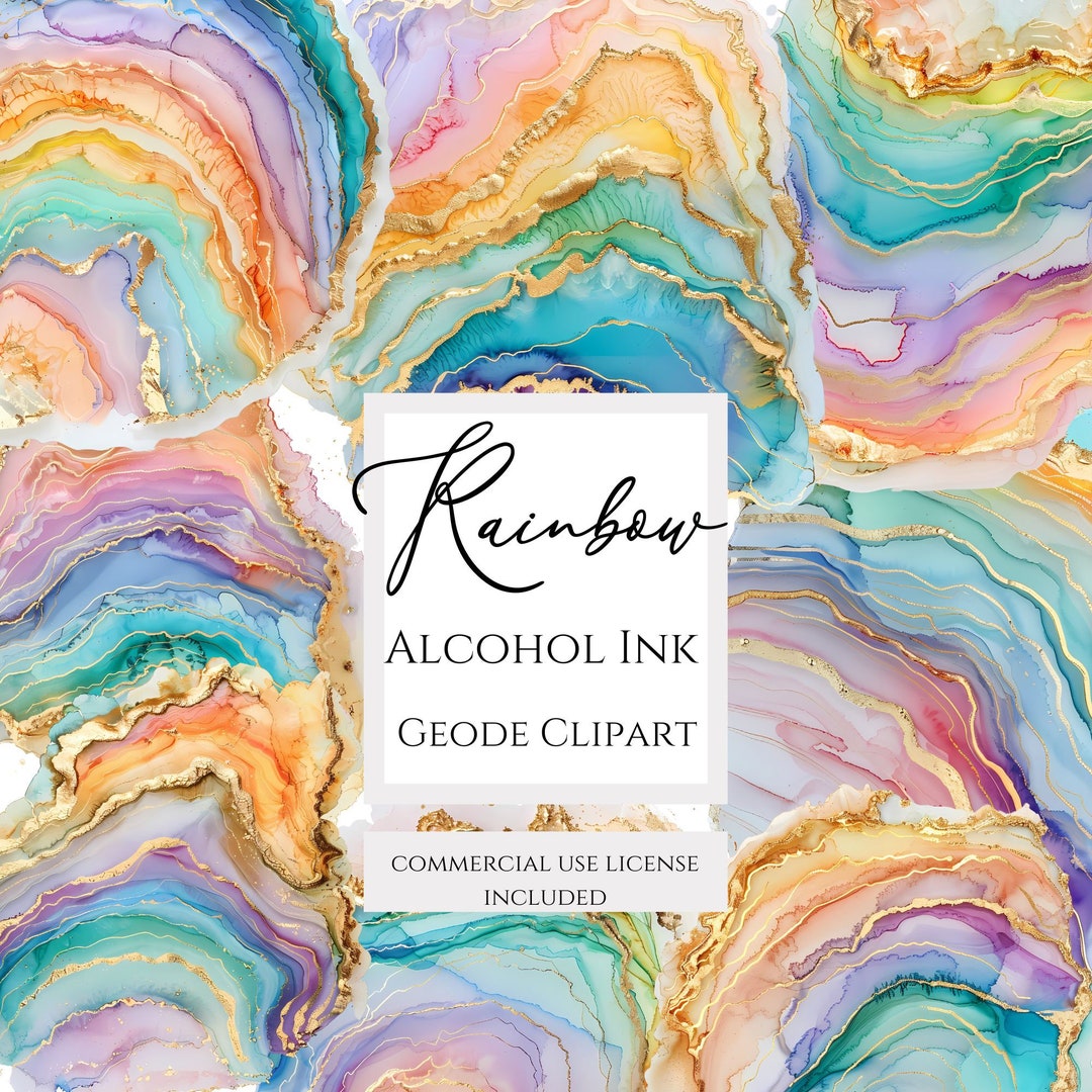 Rainbow Alcohol Ink Png Clipart, Geode Transparent, Colorful ...