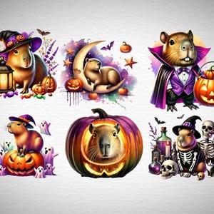 Capybara Halloween Clipart, Capybara Clipart Png, Capybara Bundle, Cute ...
