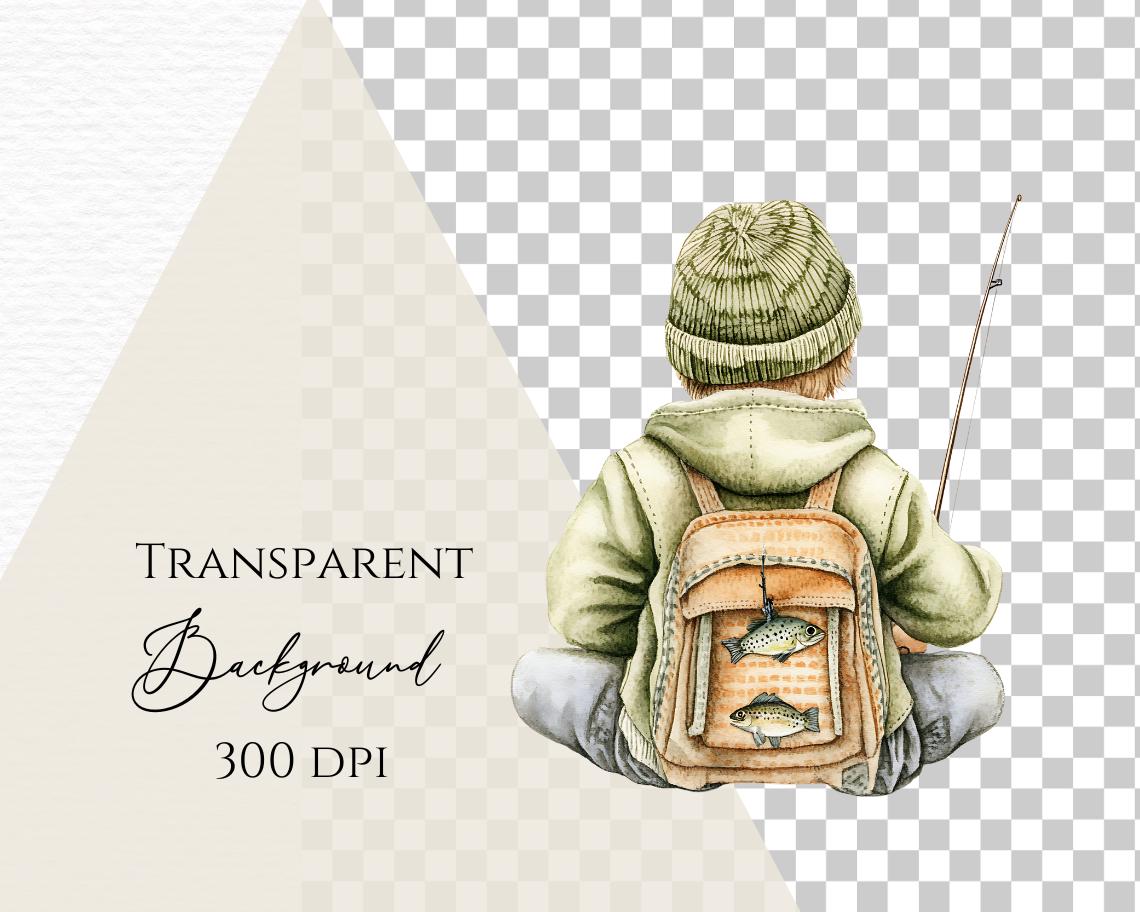 Fishing Tackle Watercolor Clipart, Fishing Clipart, Watercolor Fishing ...